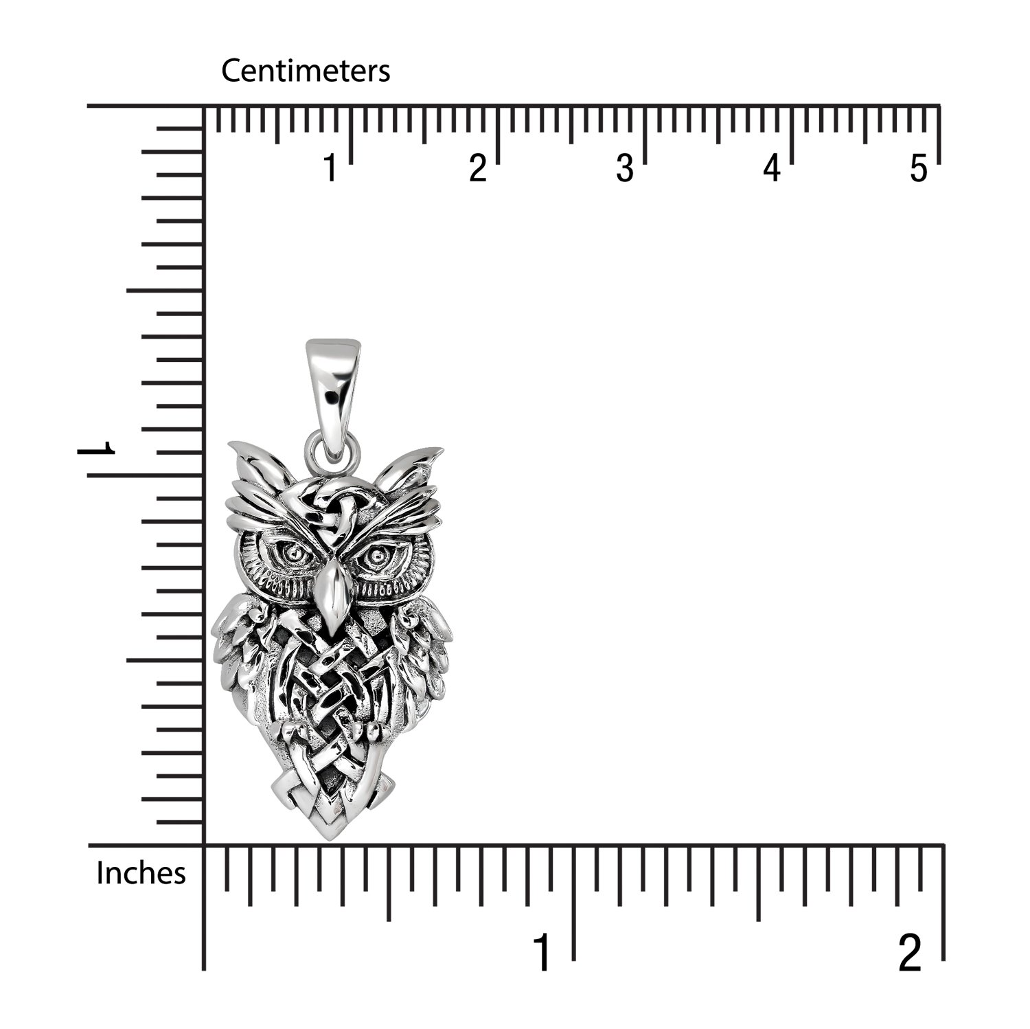 WithLoveSilver Solid 925 Sterling Silver Celtic Trinity Owl Pendant