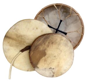 shaman drum round with goat skin, frame drum, handmade … (16")