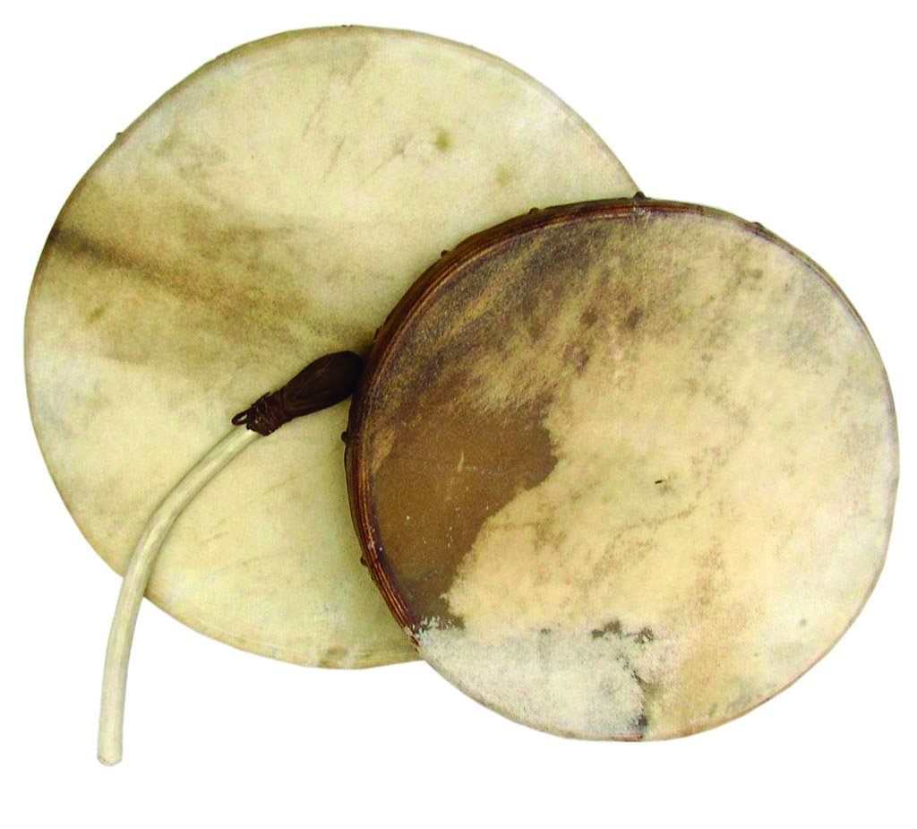 Shaman drum round with goat skin, Frame Drum, handmade … (16")