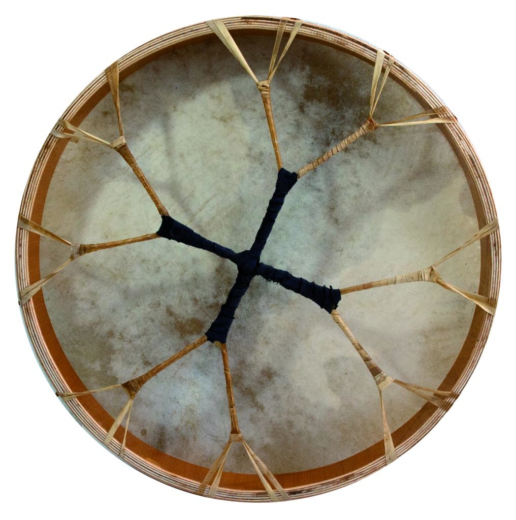 Shaman drum round with goat skin, Frame Drum, handmade … (16")