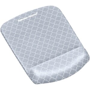 fellowes plushtouch mouse pad/wrist rest with foamfusion technology, gray lattice (9549701)