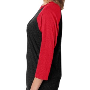 Next Level Mens Tri-Blend 3/4-Sleeve Raglan Tee (6051) vin red/vin blk m