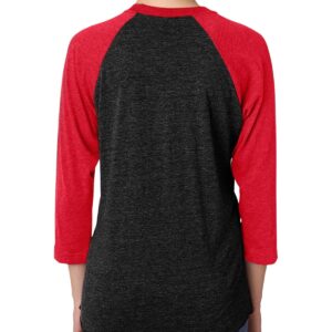 Next Level Mens Tri-Blend 3/4-Sleeve Raglan Tee (6051) vin red/vin blk m