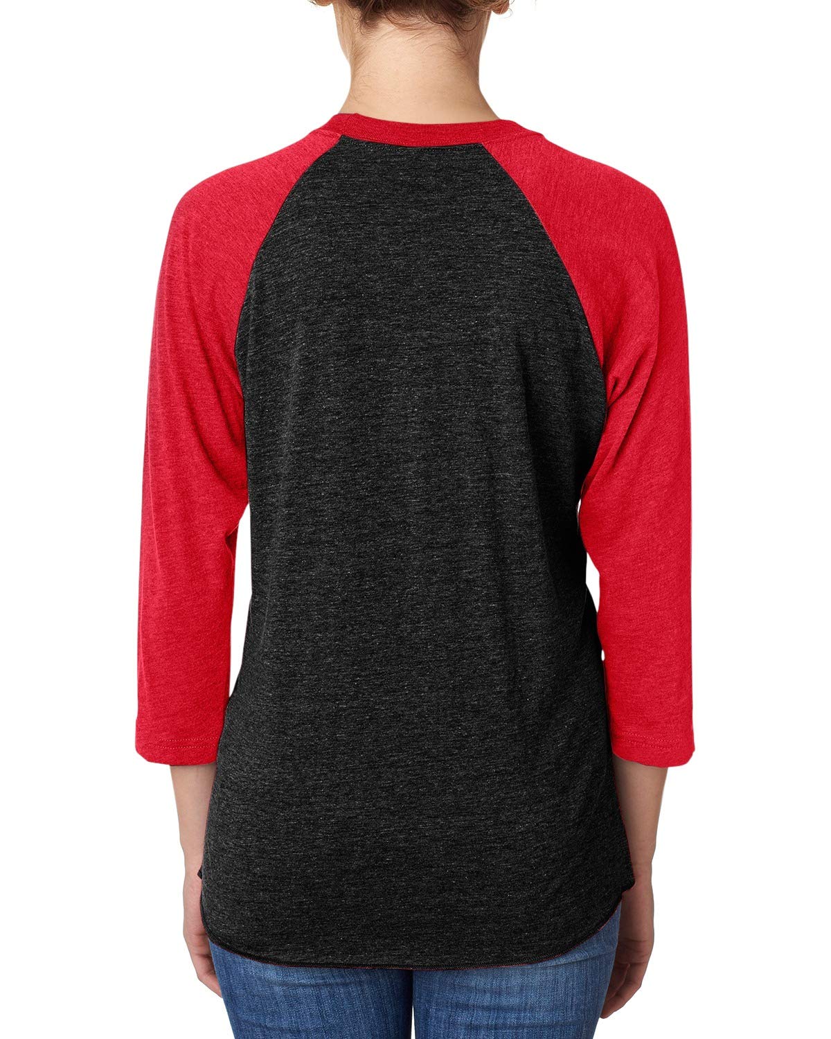 Next Level Mens Tri-Blend 3/4-Sleeve Raglan Tee (6051) vin red/vin blk m