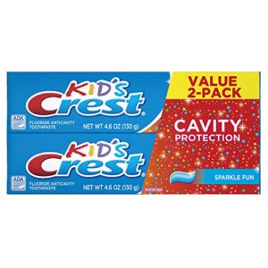 crest kid's cavity protection toothpaste for kids (children and toddlers 2+), sparkle fun flavor, 4.6 ounce (pack of 2)