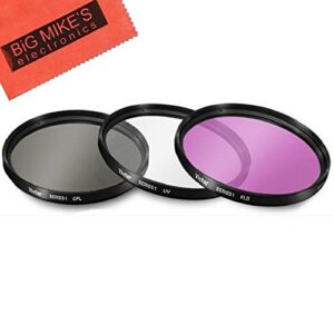 40.5mm filter kit (uv-cpl-fld) for sony alpha zv-e10, a5000, a5100, a6000, a6100, a6300, a6400, a6500, nex-5tl, nex-6 camera with sony 16-50mm, alpha a7c with 28-60mm lens