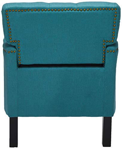 Christopher Knight Home Malone Fabric Club Chair, Wood, Dark Teal , 31.75D x 28W x 35H Inch