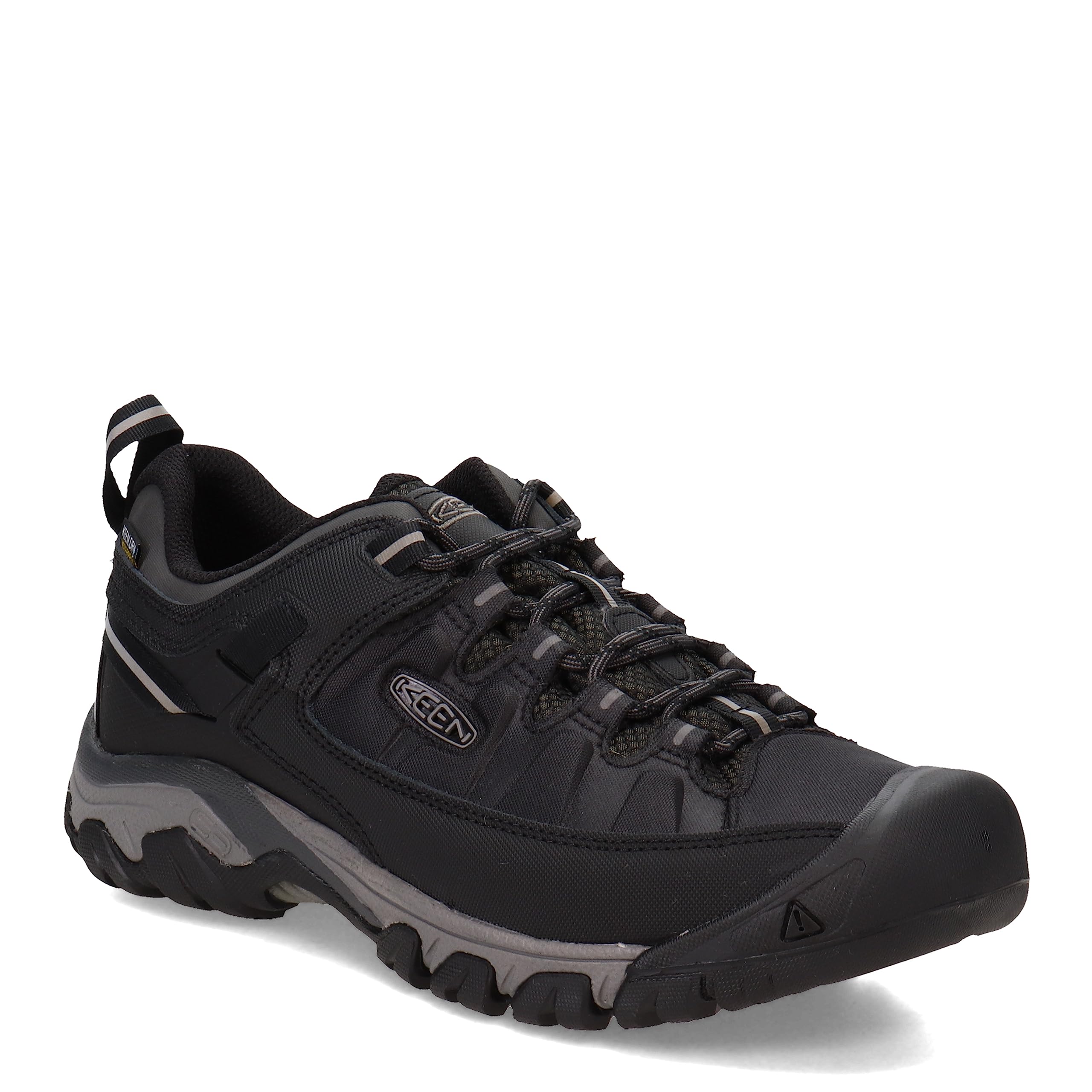 KEEN mens Targhee Exp Low Height Waterproof Hiking Shoe, Black/Steel Grey, 14 US