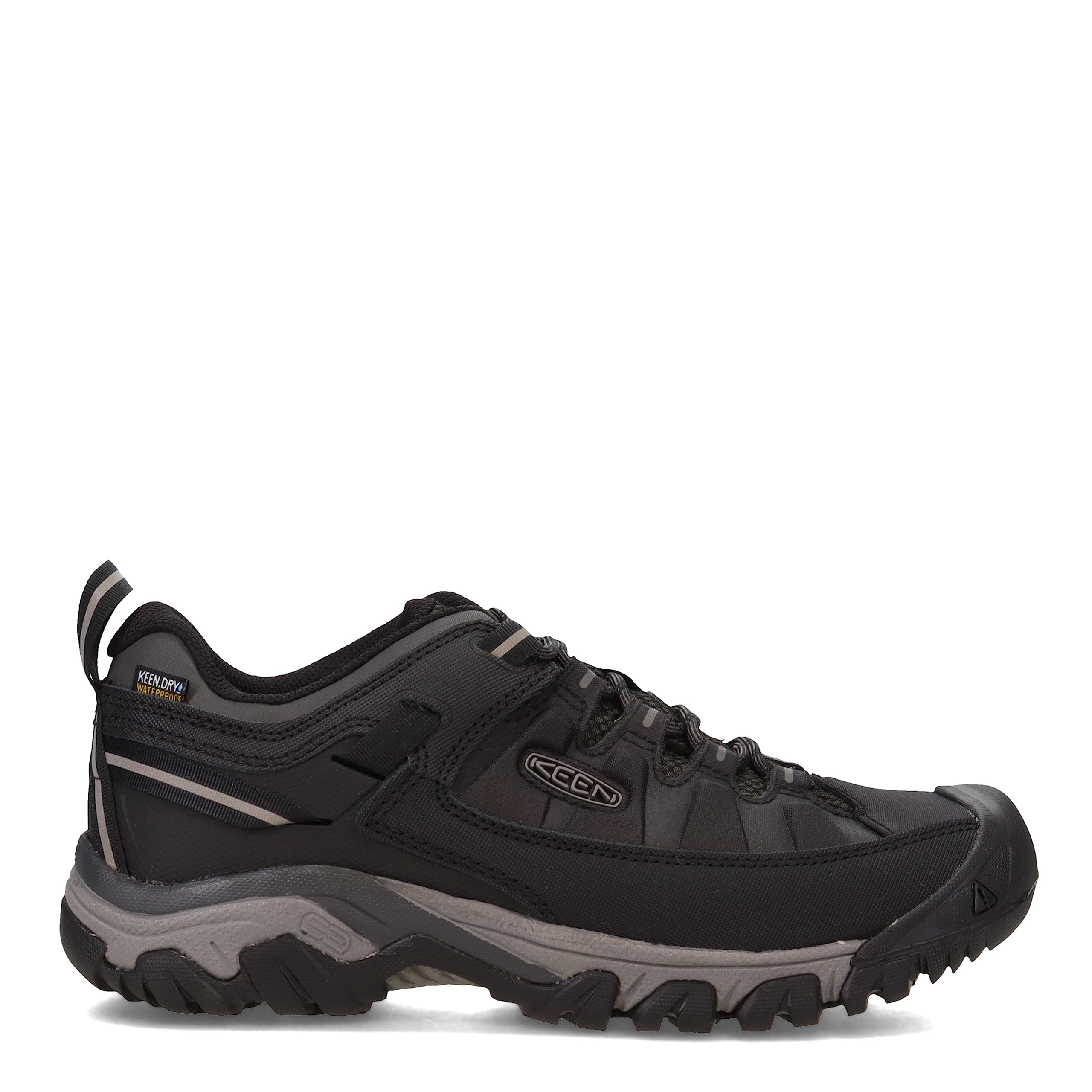 KEEN mens Targhee Exp Low Height Waterproof Hiking Shoe, Black/Steel Grey, 14 US