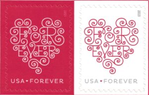 usps forever hearts forever stamps - 100 stamps (5 sheets of 20)