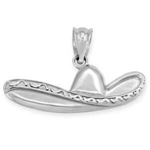 high polish 925 sterling silver sombrero hat charm pendant