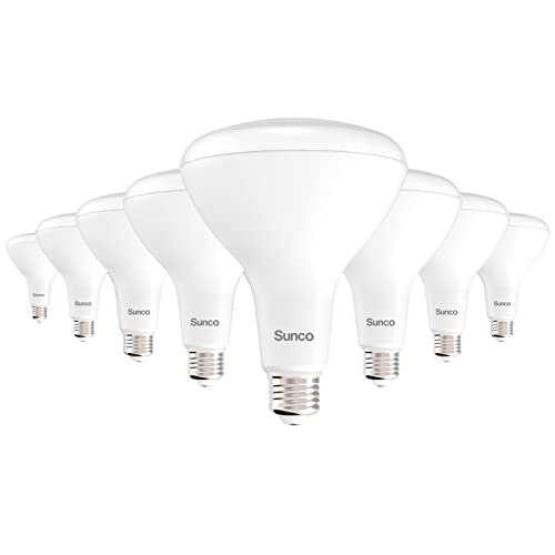 Sunco Lighting - 8 Pack BR40 Light Bulbs, LED Indoor Flood Light, Dimmable, CRI94 4000K Cool White, 100W Equivalent 17W, 1400 Lumens, E26 Base, Indoor Home Recessed Can Lights, High Lumens - UL