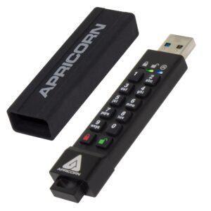 apricorn 32gb aegis secure key 3z 256-bit aes xts hardware encrypted fips 140-2 level 3 validated secure usb 3.0 flash drive (ask3z-32gb),black