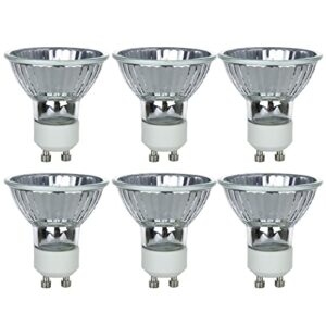 sunlite mr16 halogen reflector bulb, 35 watt, 38° flood, 120 volt, 2000 hour life span, dimmable, gu10 base, cover guard, 3200, ansi fmw, ceiling fixtures, track lighting 6-pack.