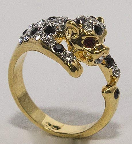 RS Covenant Women's 18 Kt Gold Plated Dress Ring Austrian Crystal Leopard 021 (8)