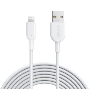 anker iphone charger cable, powerline ii lightning cable (10ft), durable cable, mfi certified for iphone x / 8/8 plus /7/7 plus / 6/6 plus / 5s (white), ipad 8, and more