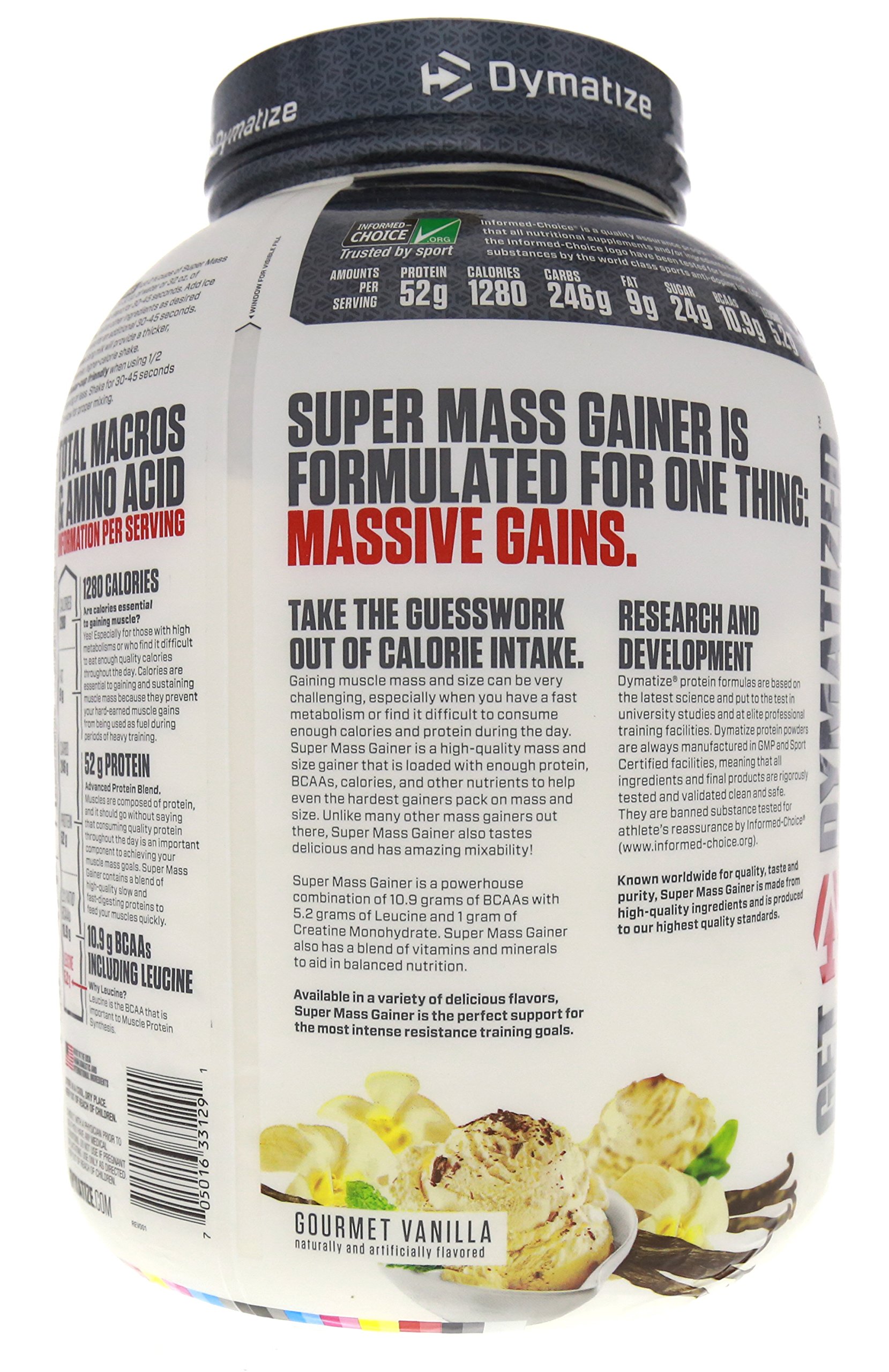 Dymatize Super Mass Gainer, Gourmet Vanilla, 6 Pound