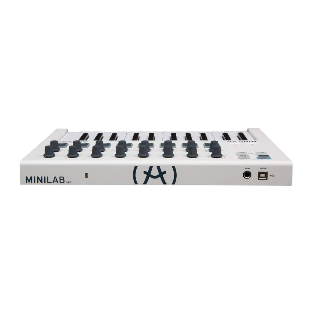 Arturia - MiniLab MkII - Portable MIDI Controller for Music Production, with All-in-One Software Package - 25 Keys, 8 Multi-Color Pads