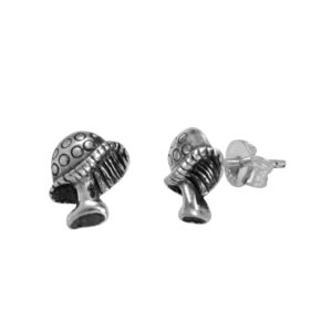 sterling silver mushroom stud post earring