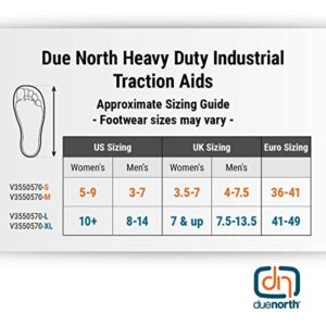 Due North Heavy Duty Ice Cleats for Job Safety in Snow & Ice - 28 Integrated Military Grade Tungsten Carbide Spikes (1 Pair)