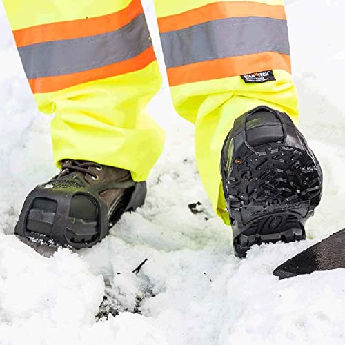 Due North Heavy Duty Ice Cleats for Job Safety in Snow & Ice - 28 Integrated Military Grade Tungsten Carbide Spikes (1 Pair)