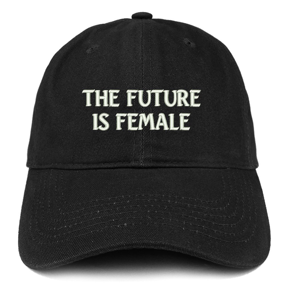 Trendy Apparel Shop The Future Is Female Embroidered Low Profile Adjustable Cap Dad Hat - Black