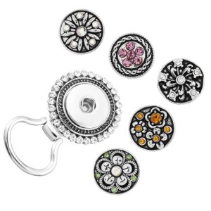 mjartoria interchangeable flower snap buttons centerpiece rhinestone eye glass holding brooch pins