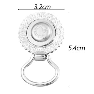 MJartoria Interchangeable Flower Snap Buttons Centerpiece Rhinestone Eye Glass Holding Brooch Pins