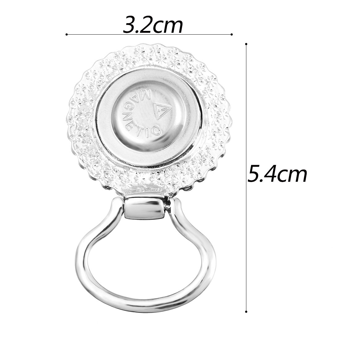 MJartoria Interchangeable Flower Snap Buttons Centerpiece Rhinestone Eye Glass Holding Brooch Pins