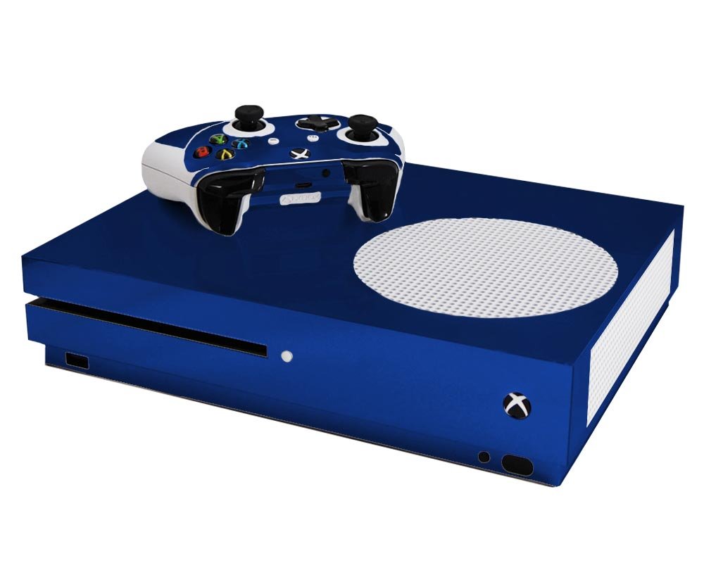 Cobalt Blue - Vinyl Decal Mod Skin Kit by System Skins - Compatible with Microsoft Xbox One Slim (XB1 Slim)