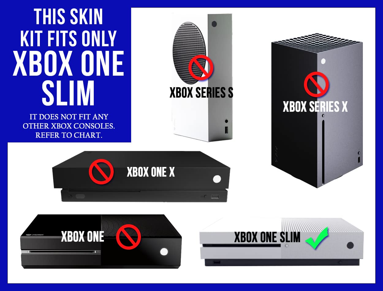 Cobalt Blue - Vinyl Decal Mod Skin Kit by System Skins - Compatible with Microsoft Xbox One Slim (XB1 Slim)