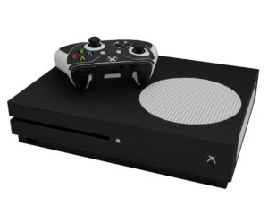 brushed black metal - air release vinyl decal mod skin kit by system skins - compatible with microsoft xbox one slim (xb1 slim)