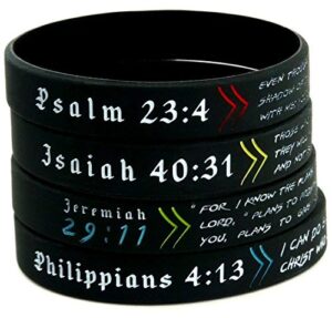 inkstone silicone rubber bible wristbands - christian scripture bracelets for men - bulk bible verse silicone bracelets - jesus bracelet