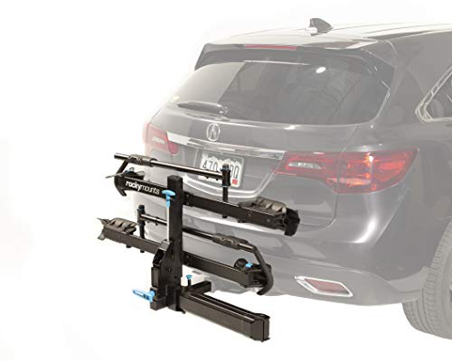 RockyMounts BackStage 2" Receiver Swing Away platform hitch 2 bicycle rack. Allows full access to the rear of the vehicle with bikes on or off the rack.