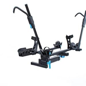 RockyMounts BackStage 2" Receiver Swing Away platform hitch 2 bicycle rack. Allows full access to the rear of the vehicle with bikes on or off the rack.