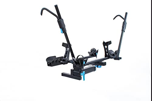 RockyMounts BackStage 2" Receiver Swing Away platform hitch 2 bicycle rack. Allows full access to the rear of the vehicle with bikes on or off the rack.