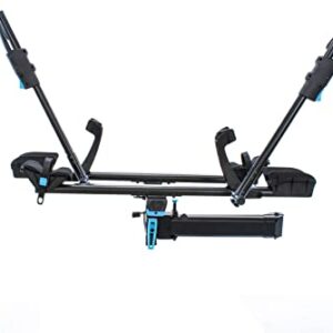 RockyMounts BackStage 2" Receiver Swing Away platform hitch 2 bicycle rack. Allows full access to the rear of the vehicle with bikes on or off the rack.