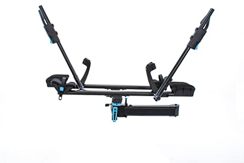 RockyMounts BackStage 2" Receiver Swing Away platform hitch 2 bicycle rack. Allows full access to the rear of the vehicle with bikes on or off the rack.