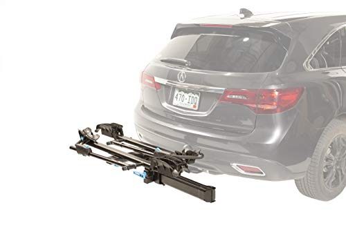 RockyMounts BackStage 2" Receiver Swing Away platform hitch 2 bicycle rack. Allows full access to the rear of the vehicle with bikes on or off the rack.