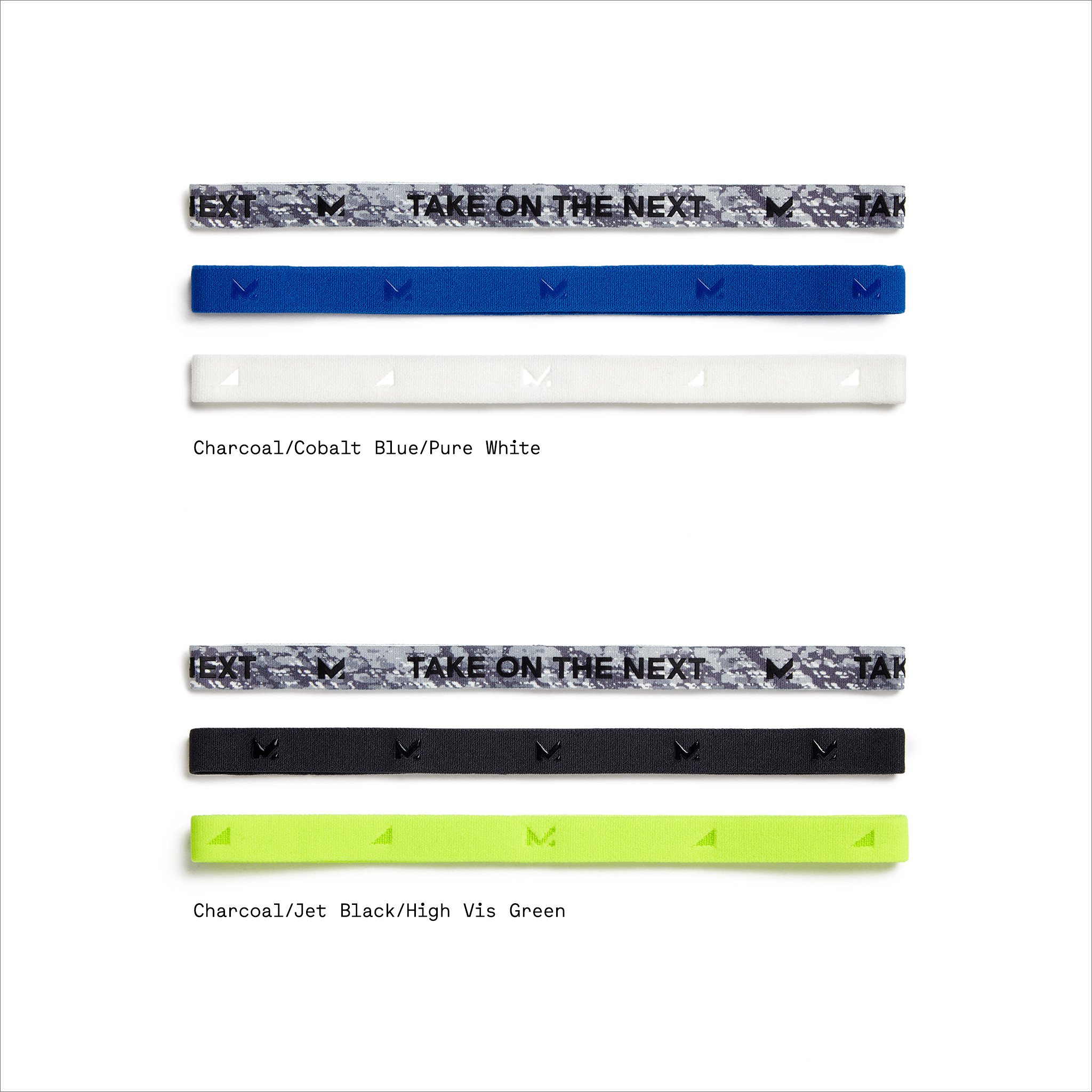 Mission VaporActive Cooling Marathon Headband 3-Pack, Charcoal/Cobalt Blue/Pure White, One Size