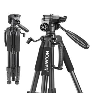 neewer portable 56 inches/142 centimeters aluminum camera tripod with 3-way swivel pan head,bag for dslr camera,dv video camcorder load up to 8.8 pounds/4 kilograms black(sab234)