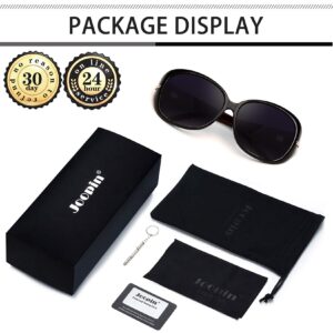 Joopin Oversized Rectangle Sunglasses Trendy Big Black Shades for Women Ladies Large Sun Glasses Polarized UV400 Jackie Shady Rays Sunnies