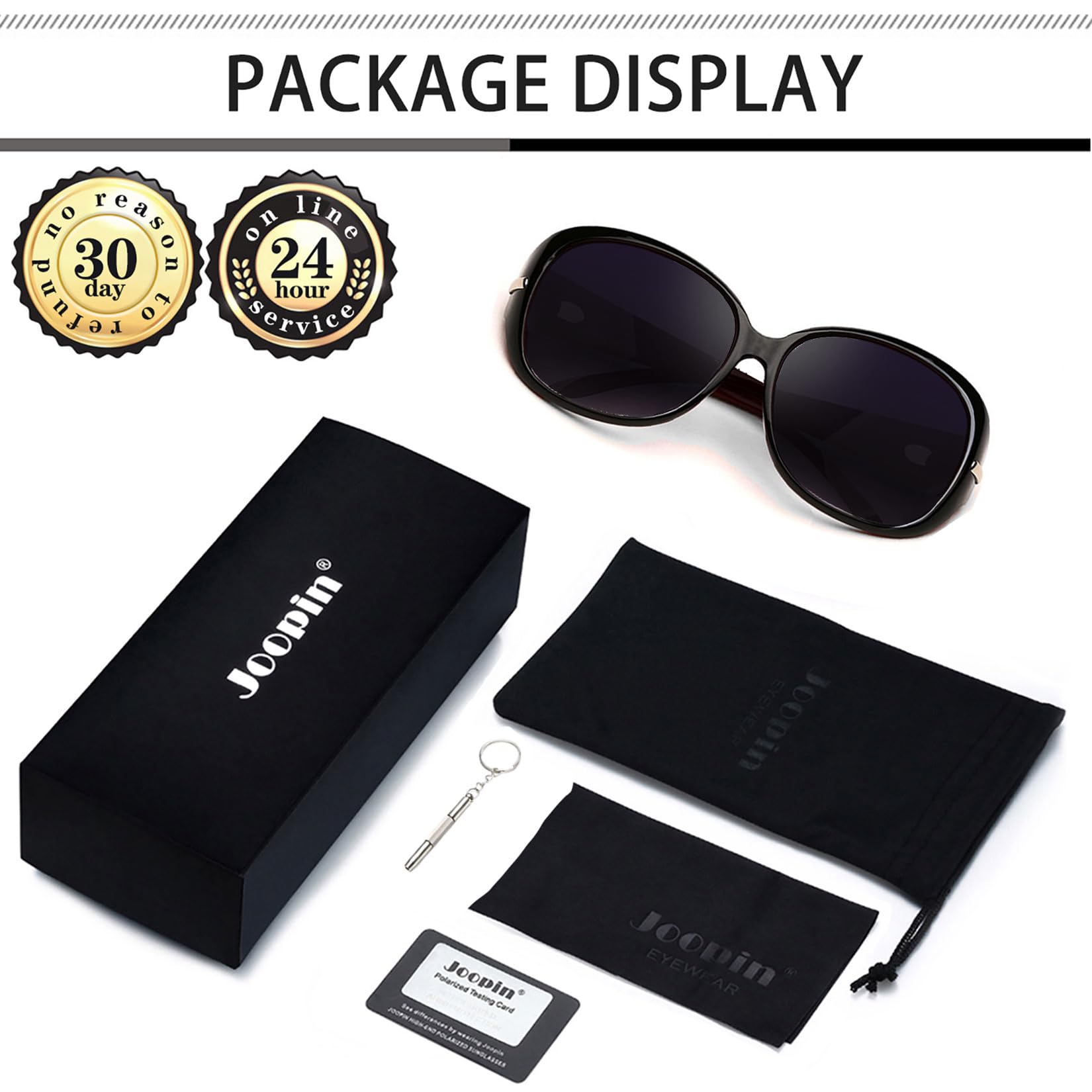 Joopin Oversized Rectangle Sunglasses Trendy Big Black Shades for Women Ladies Large Sun Glasses Polarized UV400 Jackie Shady Rays Sunnies