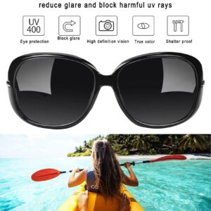 Joopin Oversized Rectangle Sunglasses Trendy Big Black Shades for Women Ladies Large Sun Glasses Polarized UV400 Jackie Shady Rays Sunnies