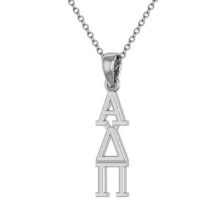 King Greek Alpha Delta Pi Necklace 18" - Sterling Silver