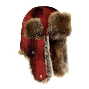 stormy kromer northwoods trapper hat - insulated faux fur winter hat for men & women with ear flaps