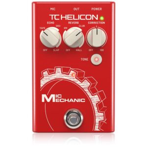 tc-helicon tc helicon mic mechanic 2 ultra-simple battery-powered vocal effects stompbox with reverb, echo and pitch correction