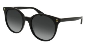 gucci gg0091s-001-52 rectangular sunglasses, black (black/grey), 52