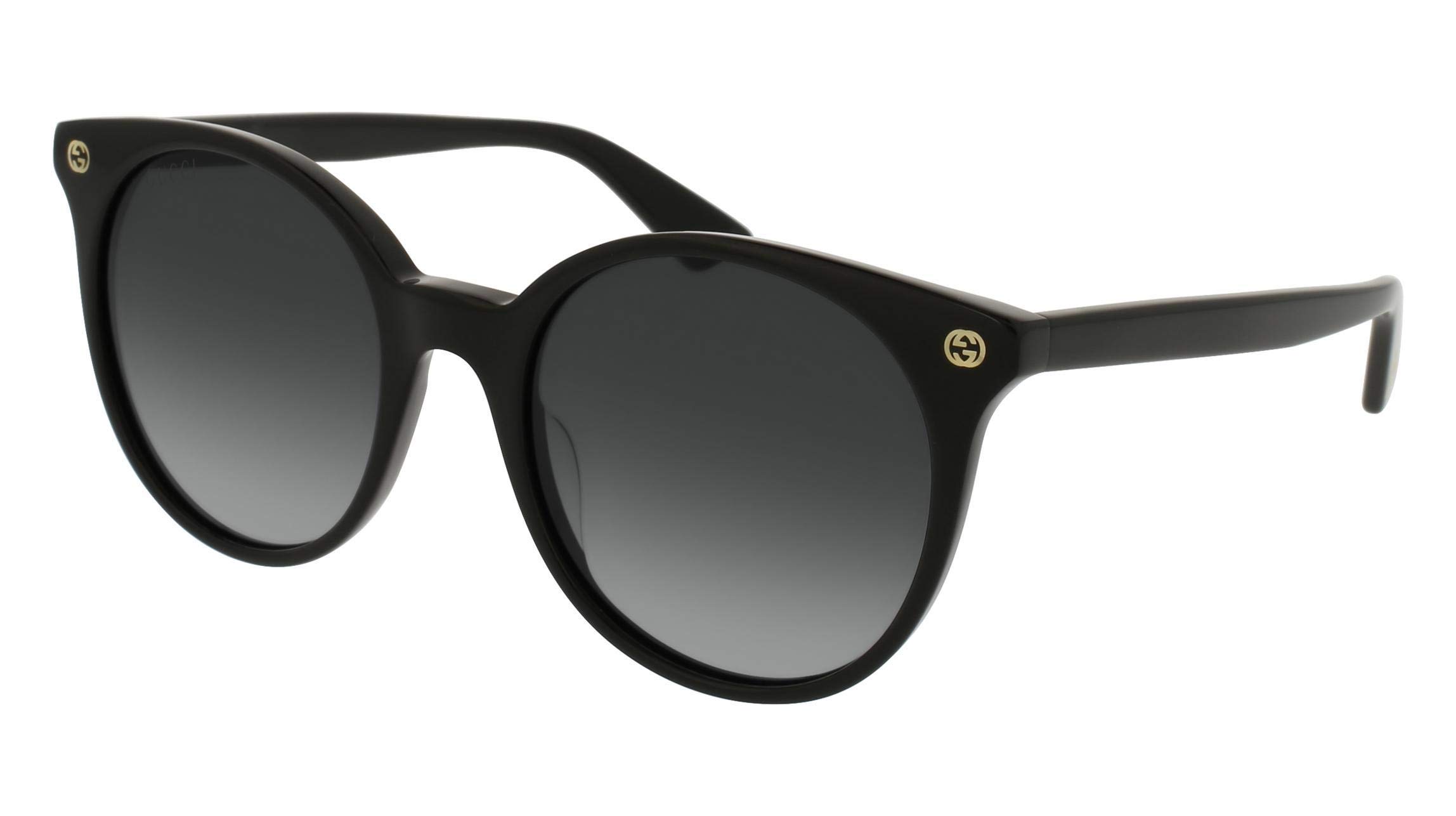 Gucci GG0091S-001-52 Rectangular Sunglasses, Black (Black/Grey), 52