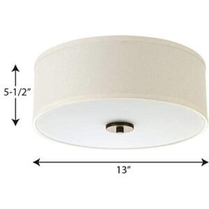 Progress Lighting P3713-20 Inspire Two-Light Flush Mount, Antique Bronze, 5.50x13.00x13.00